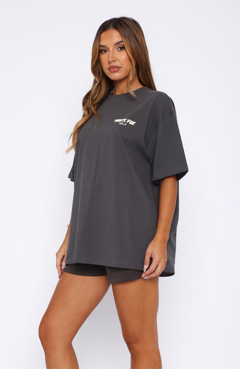 Offstage Back Graphic Oversized Tee Shadow | White Fox Boutique US