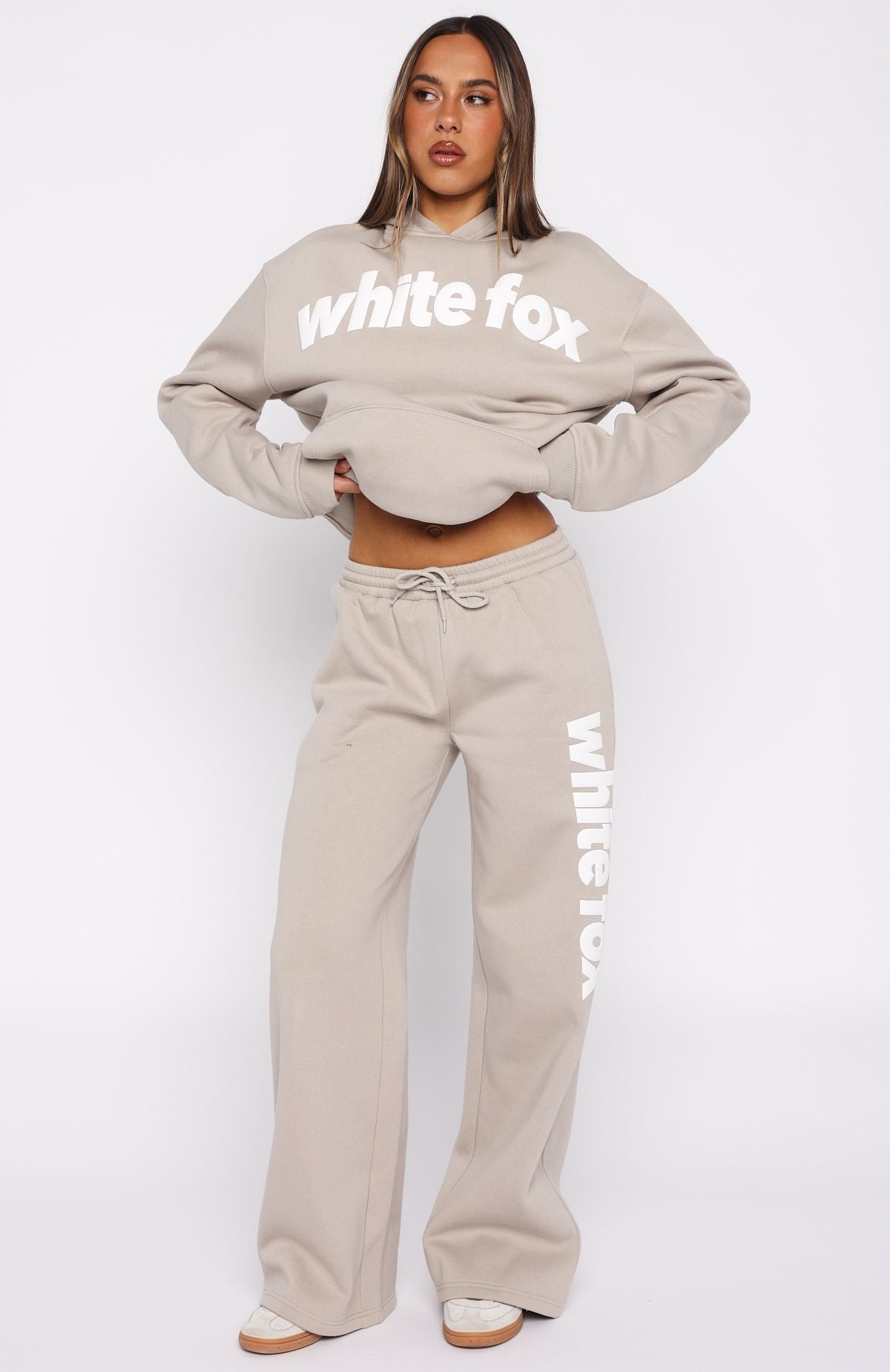 From The Archives Kenzie Wide Leg Sweatpants Moon | White Fox Boutique US