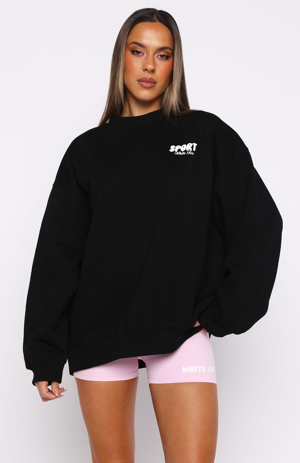 Club 14 Peyton Oversized Sweater Black | White Fox Boutique US