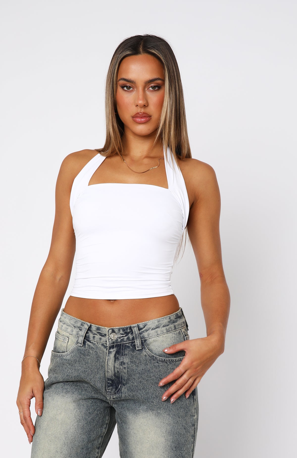 Out Of Touch Halter Top White | White Fox Boutique US