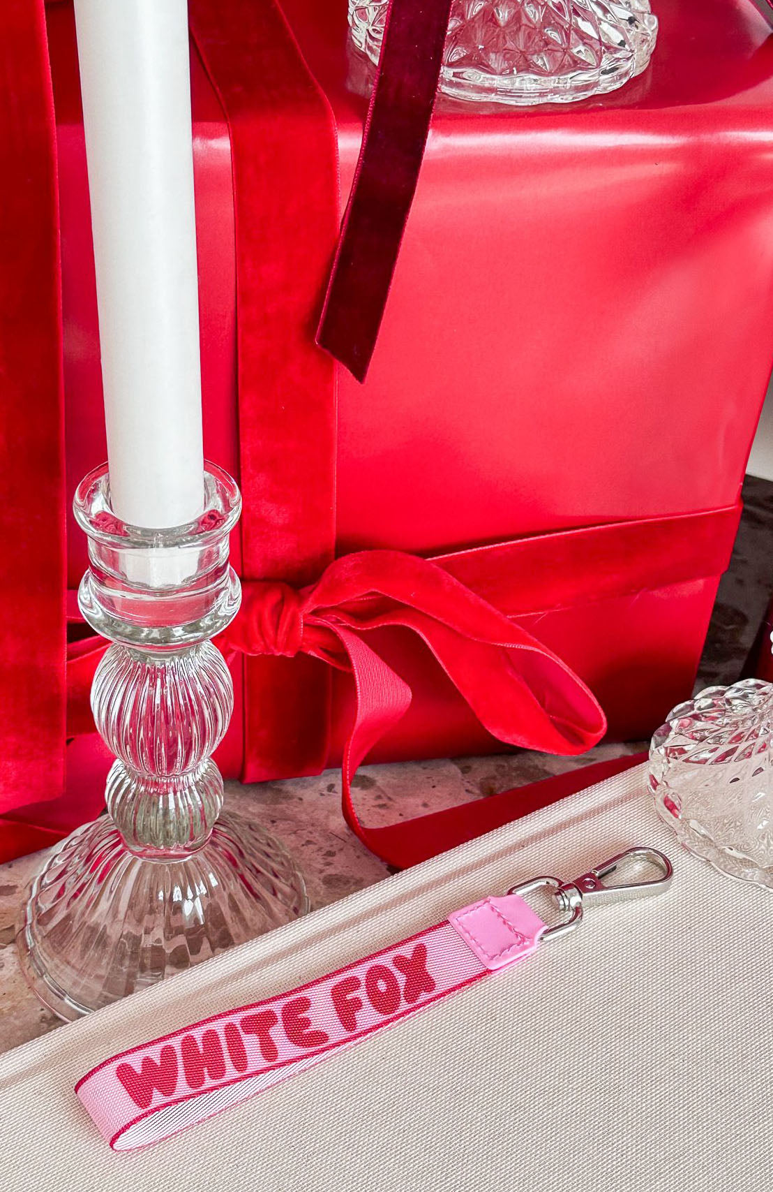 Next Level Strap Keychain Pink/Red | White Fox Boutique US