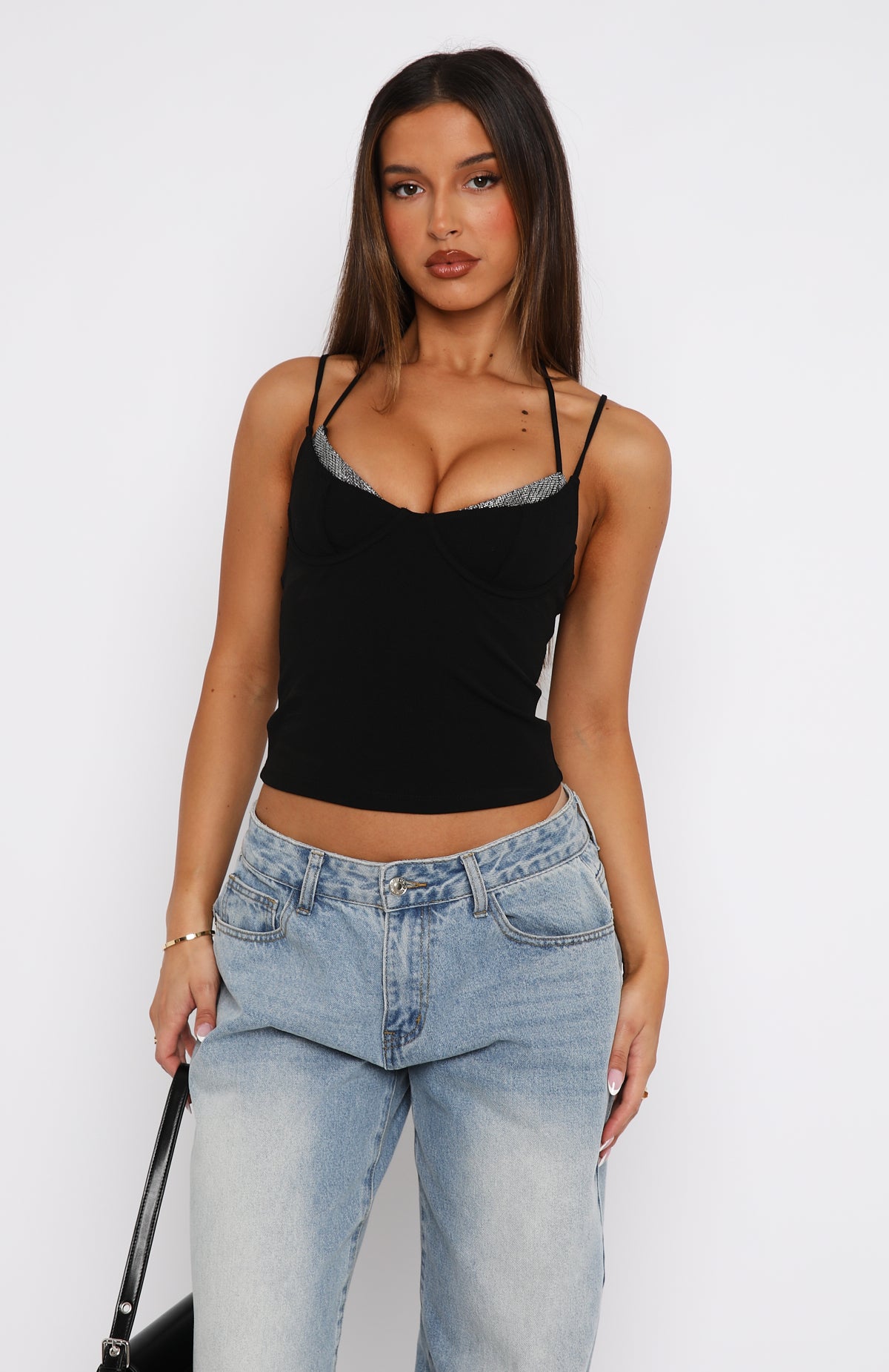 Whatever She Wants Bustier Black | White Fox Boutique US