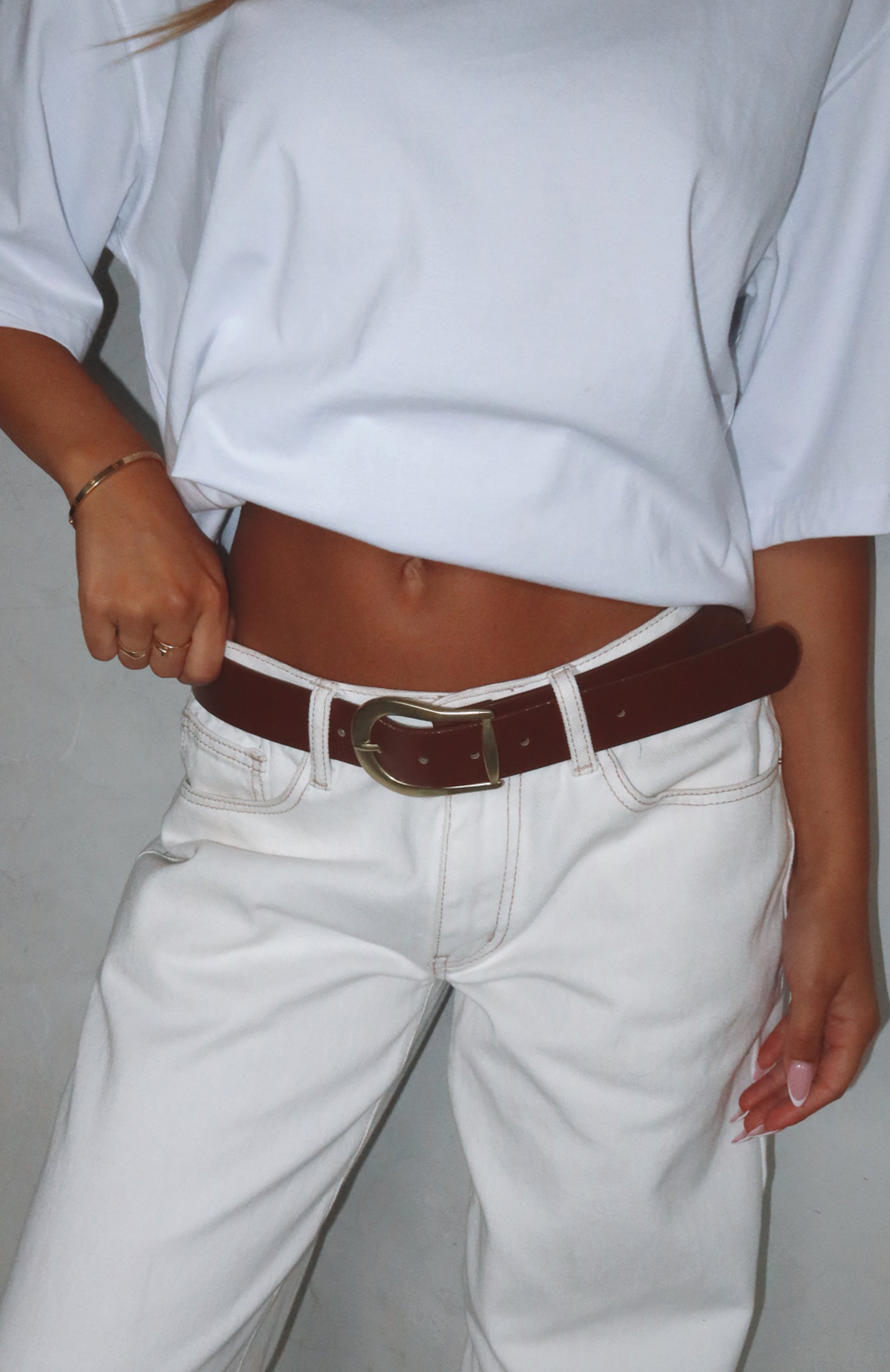 Austin Belt Brown/Gold | White Fox Boutique US