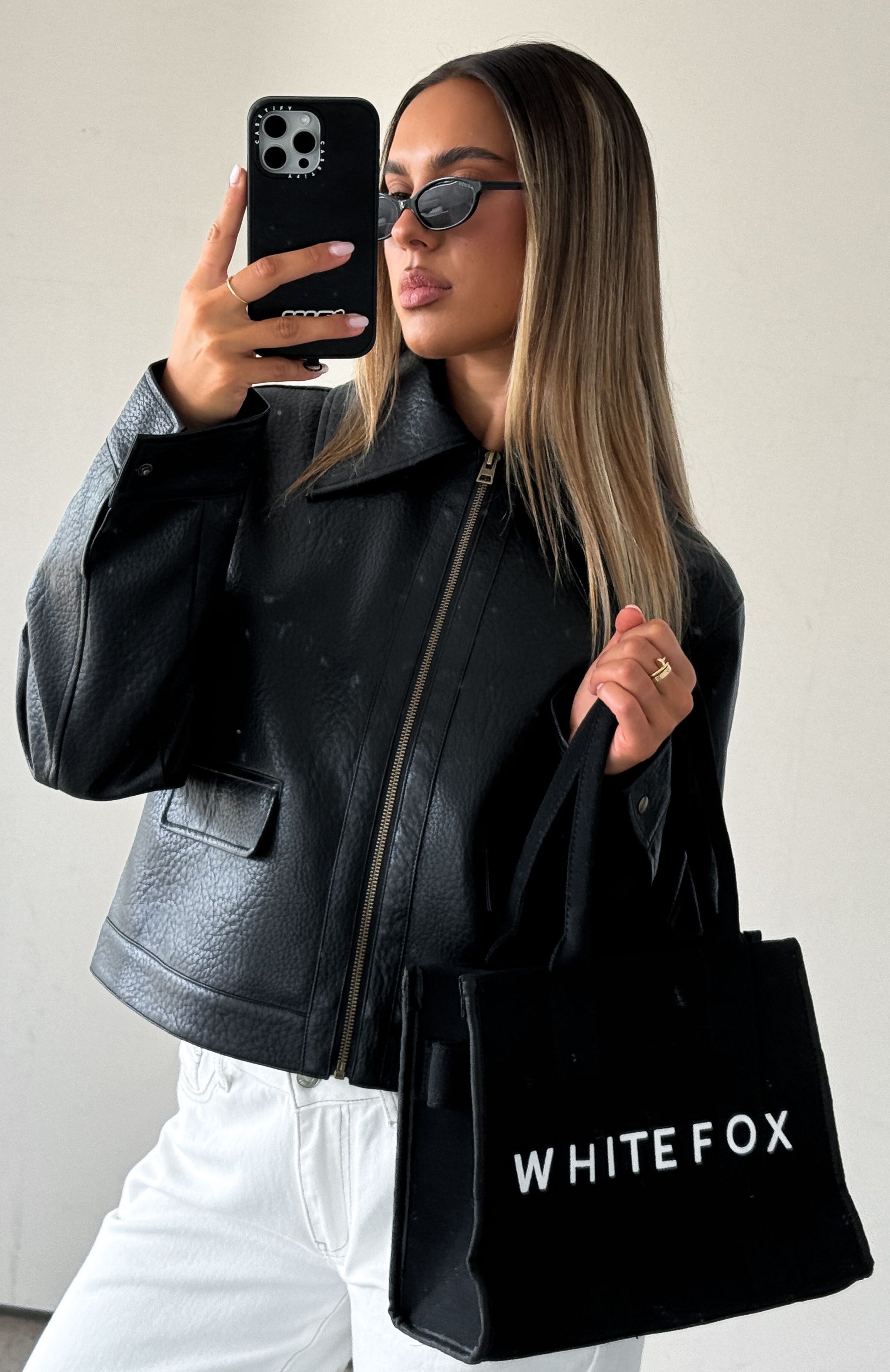 White Fox Mini Tote Bag Black | White Fox Boutique US