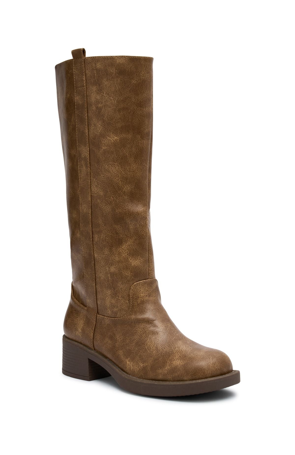 Lainey Knee High Boots Crinkle Camel | White Fox Boutique US
