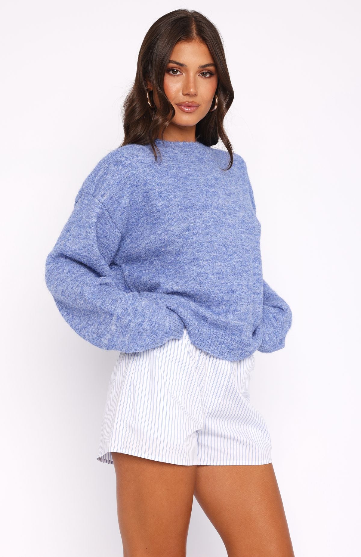 Warm Whispers Knit Sweater Cornflower Blue | White Fox Boutique US