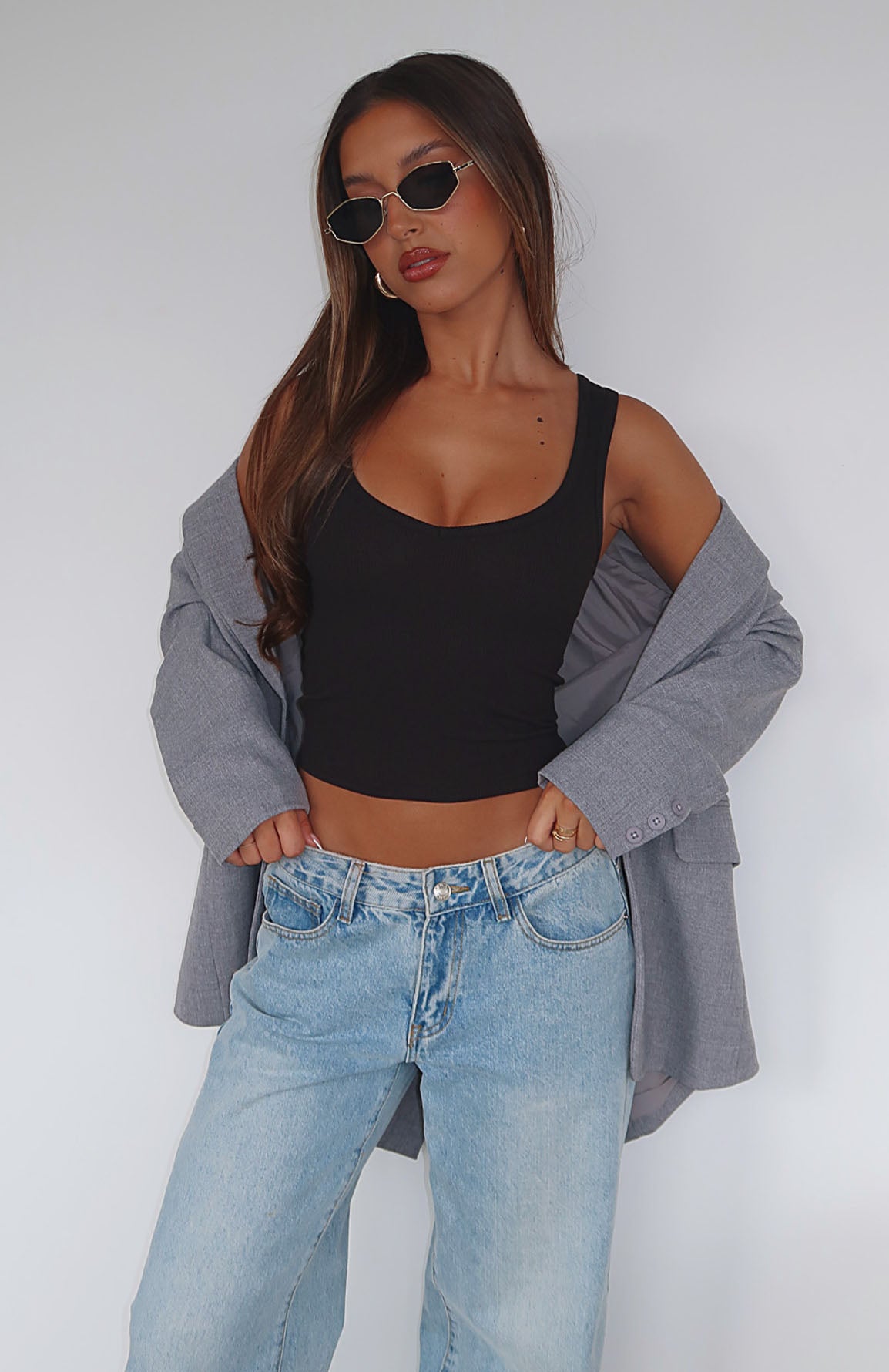 Mad About Love Tank Top Black | White Fox Boutique US