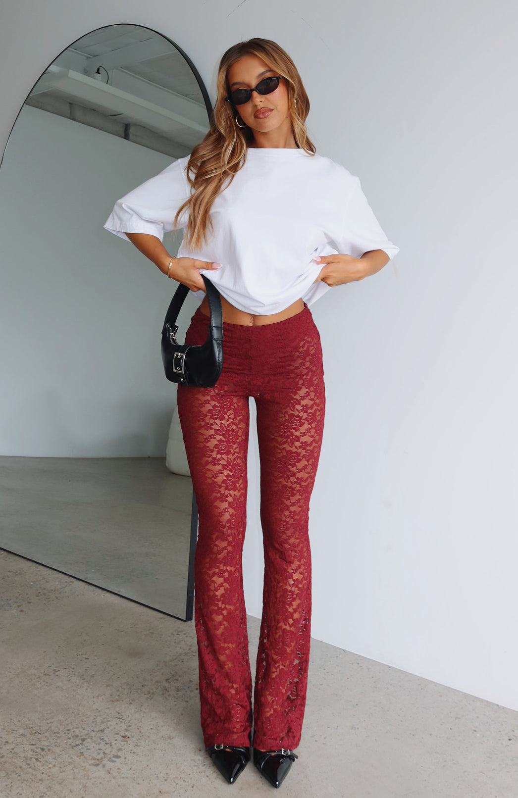 New Era Pants Wine | White Fox Boutique US