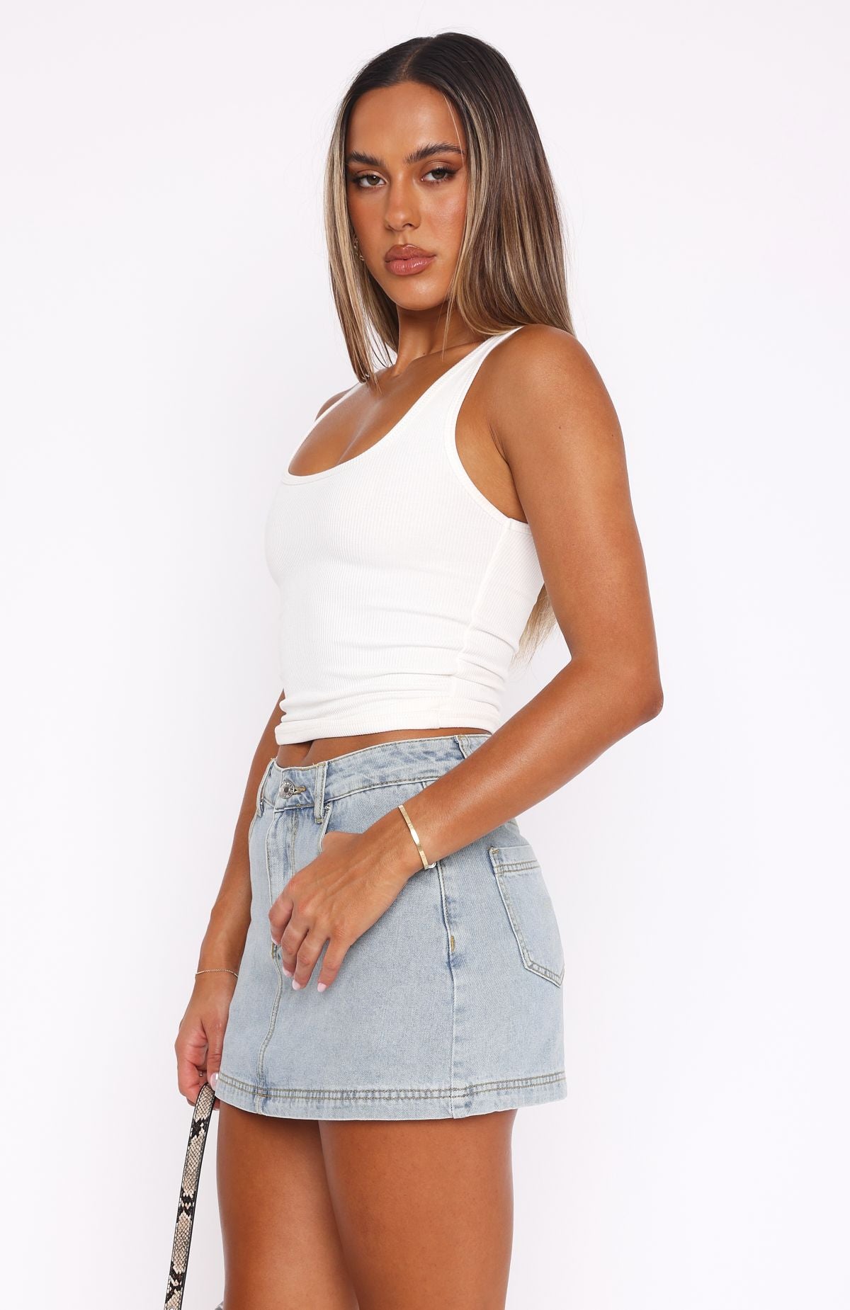 Don't Leave Me Denim Skort Light Blue Wash | White Fox Boutique US