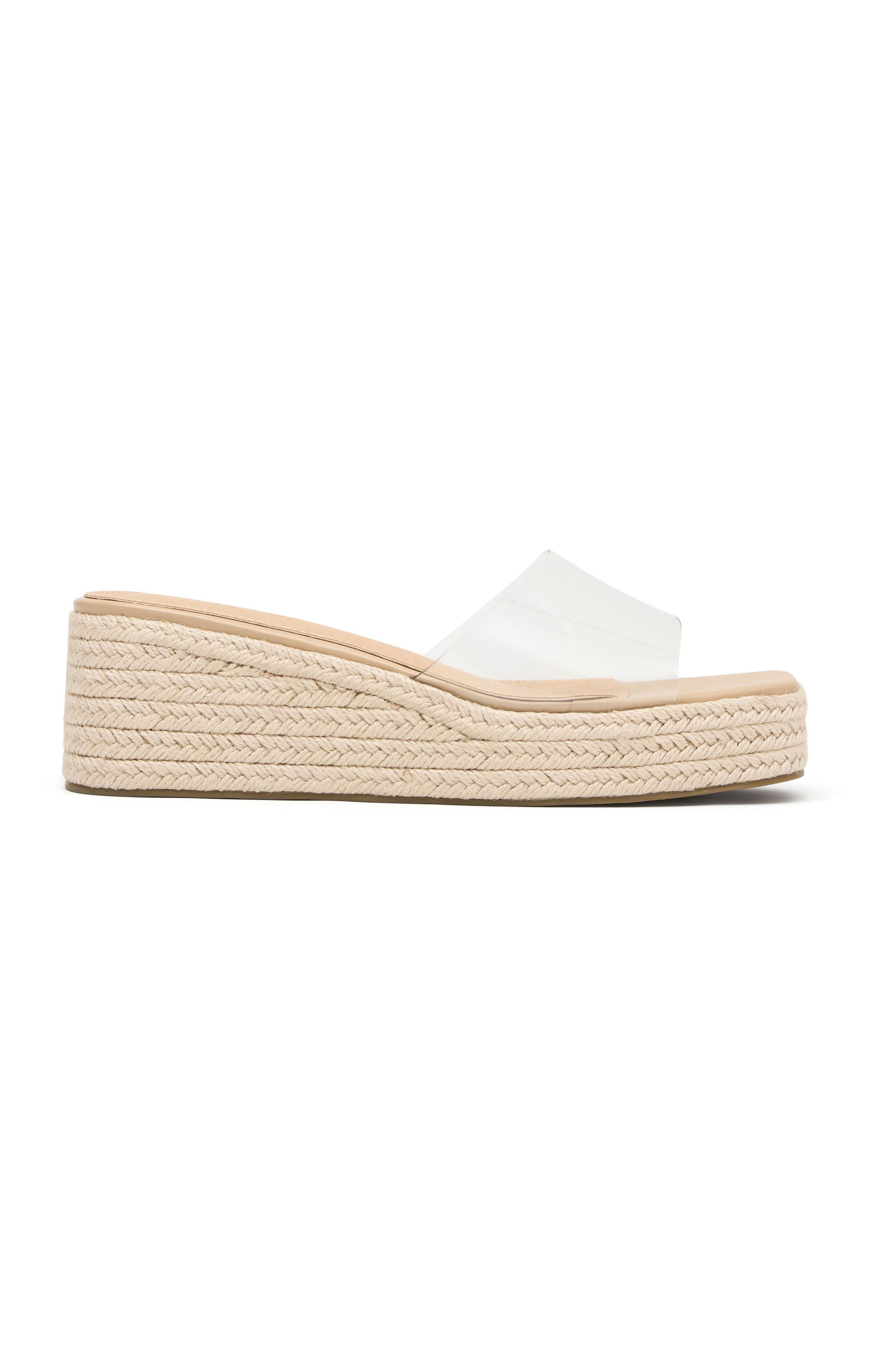 Rayna Platform Slides Natural Woven | White Fox Boutique US