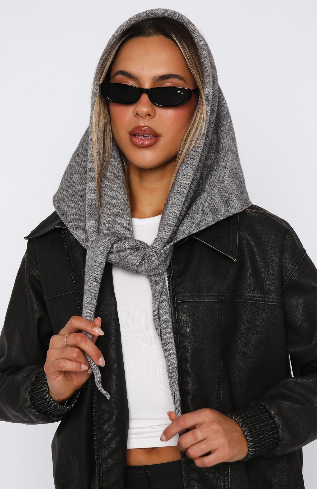 Audrey Triangle Scarf Charcoal | White Fox Boutique US