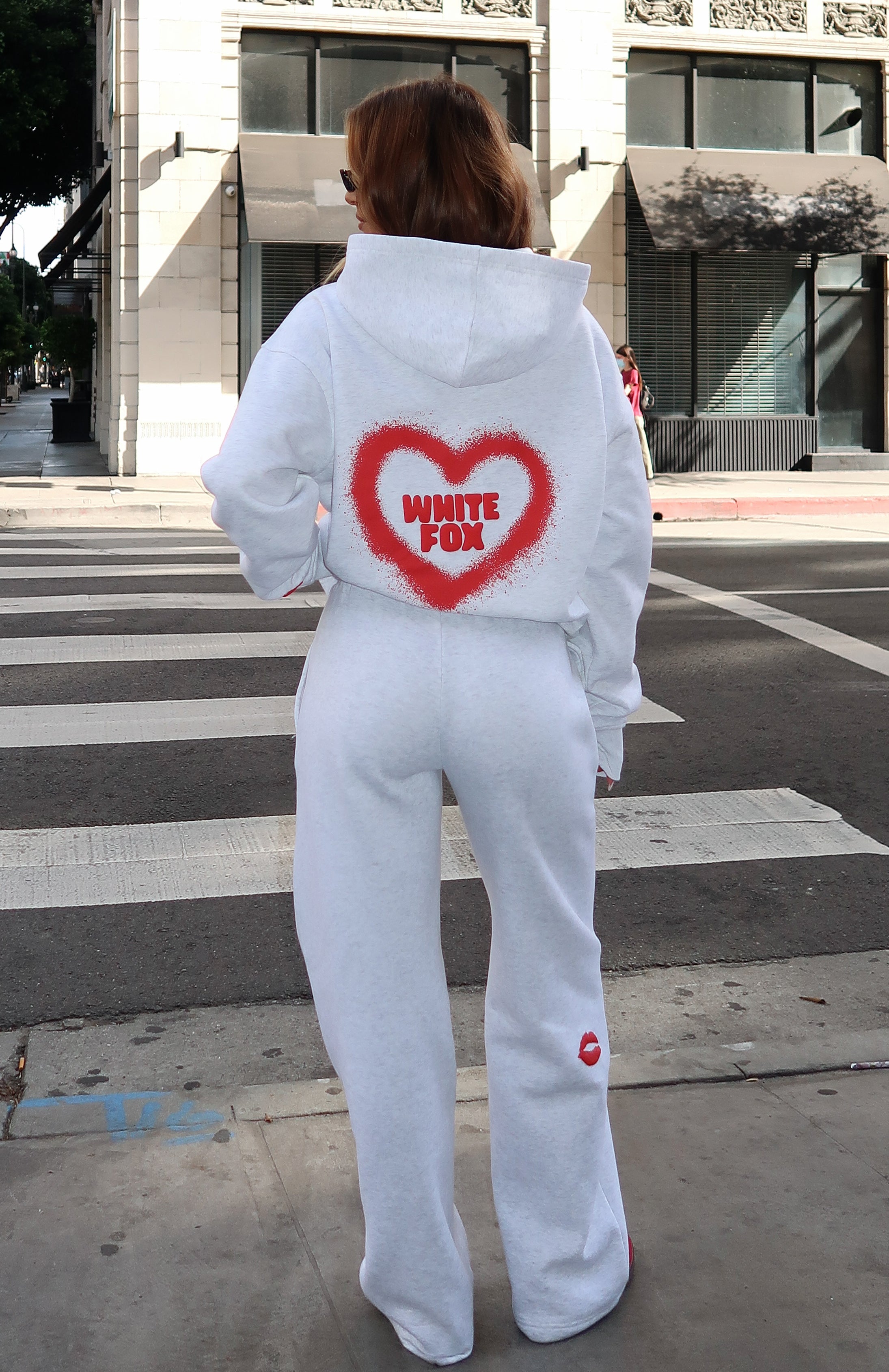 11th Street City Girl At Heart Wide Leg Sweatpants Cherry Glaze | White ...