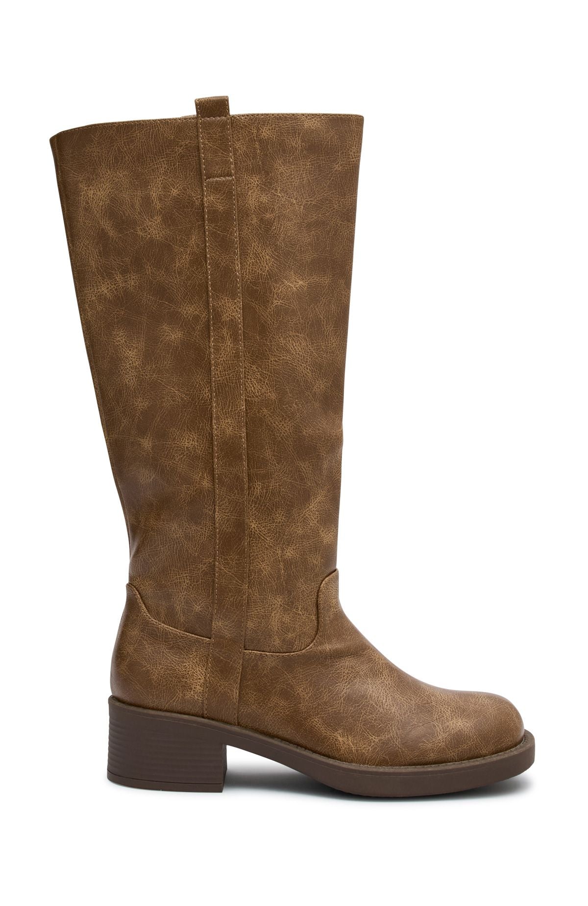 Lainey Knee High Boots Crinkle Camel | White Fox Boutique US