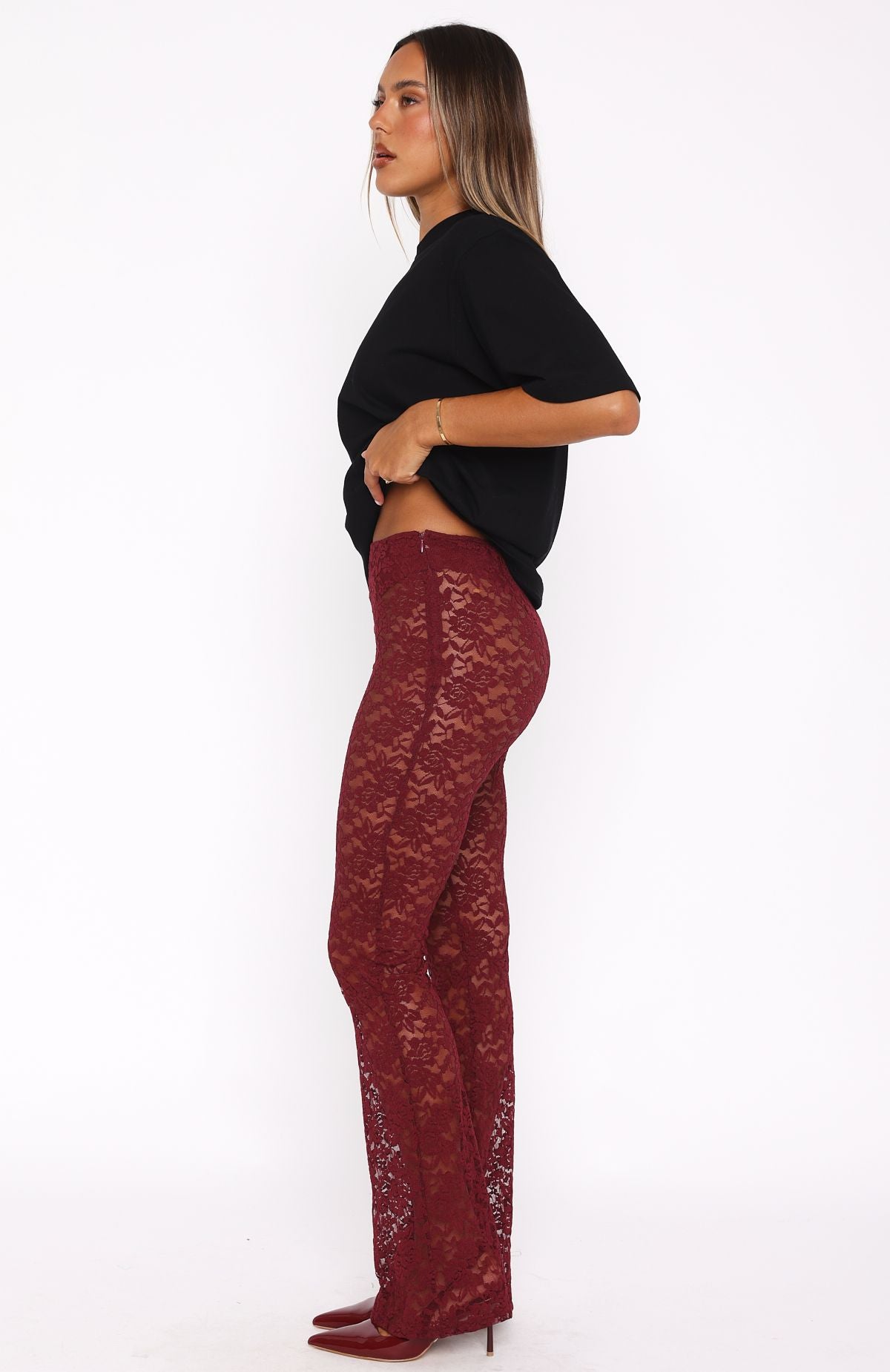 New Era Pants Wine | White Fox Boutique US