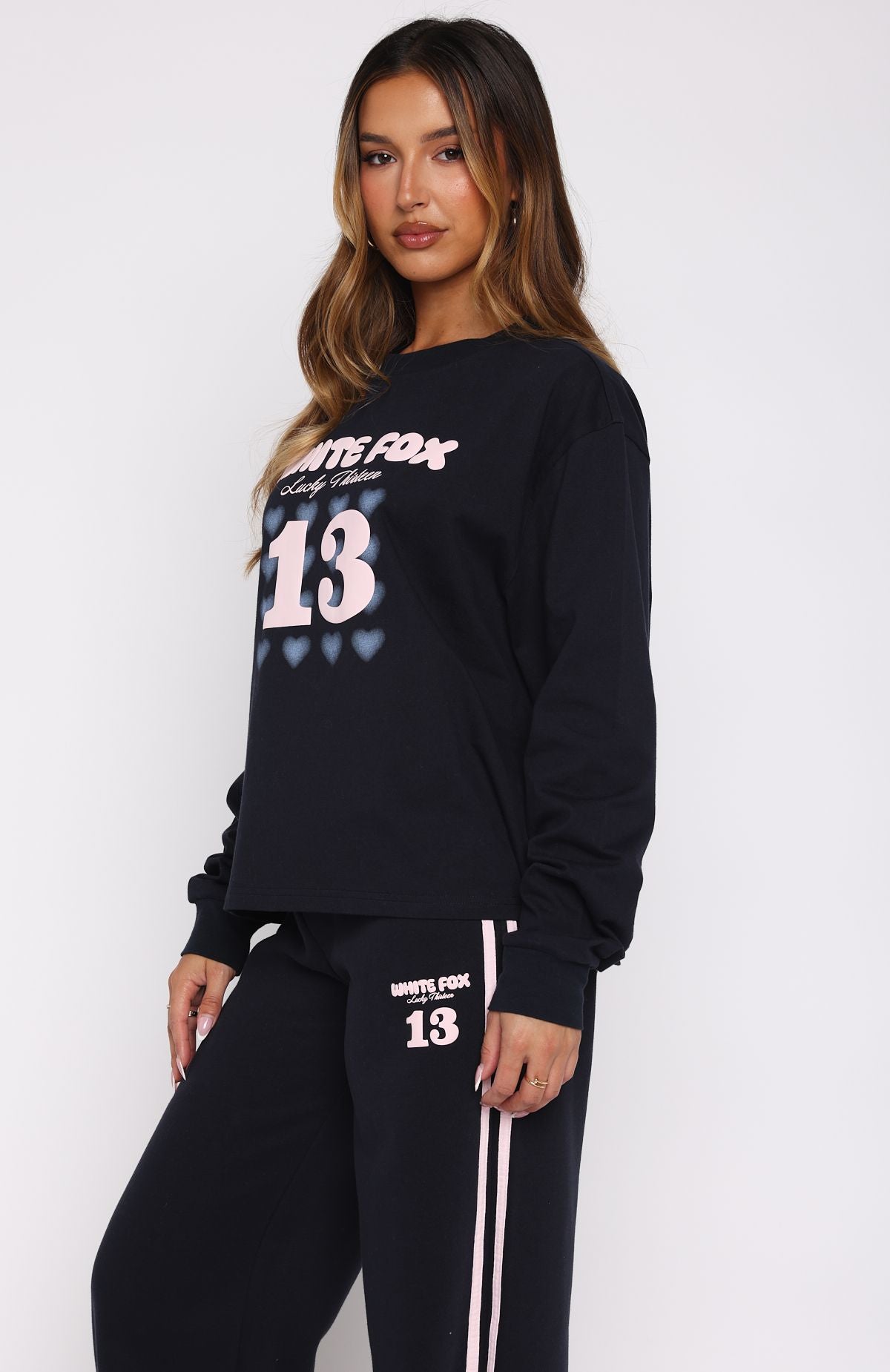 Lucky Thirteen Charise Long Sleeve Tee Navy | White Fox Boutique US
