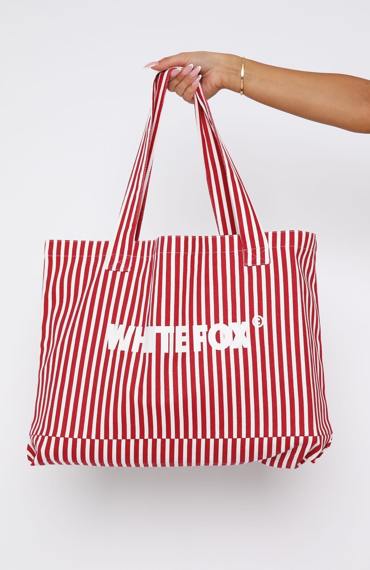 Straight Lines Tote Bag Red Stripe | White Fox Boutique US