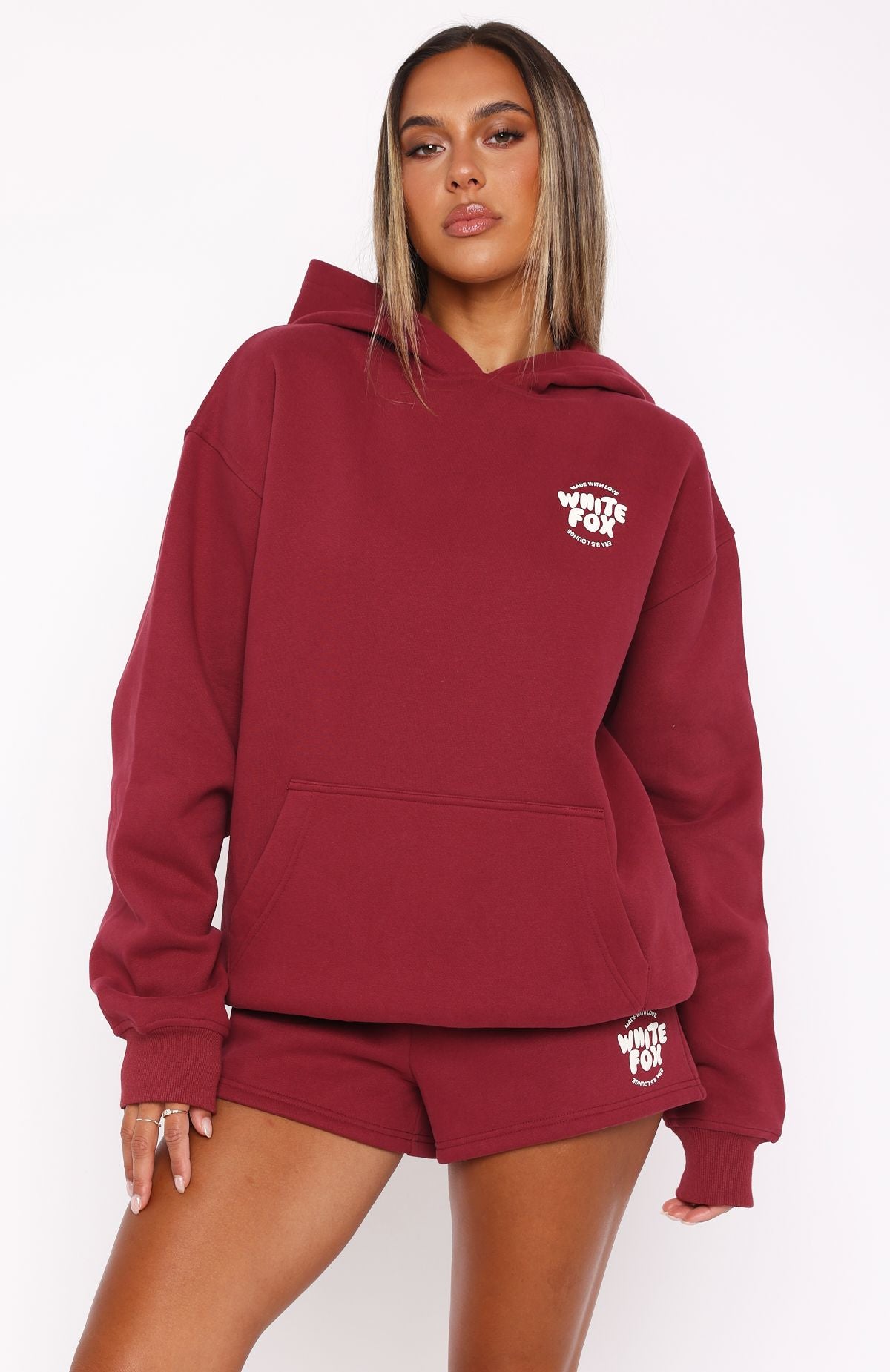With Love For You Oversized Hoodie Burgundy | White Fox Boutique US