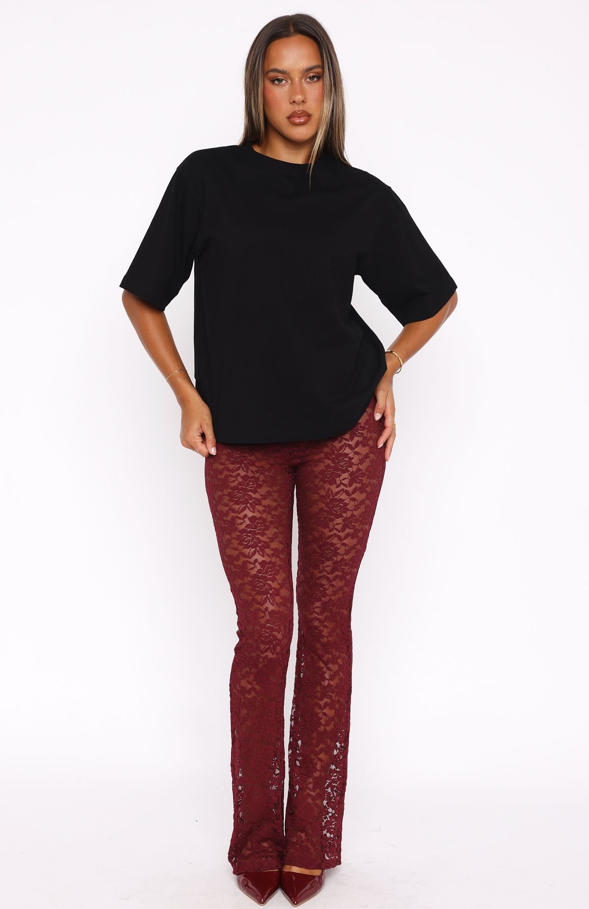 New Era Pants Wine | White Fox Boutique US
