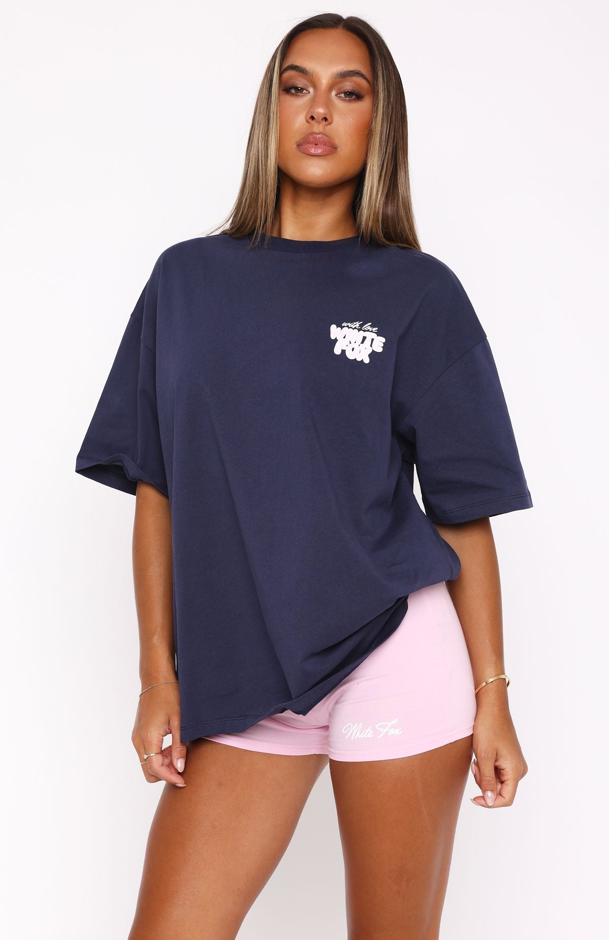 With Love Always Oversized Tee Navy | White Fox Boutique US