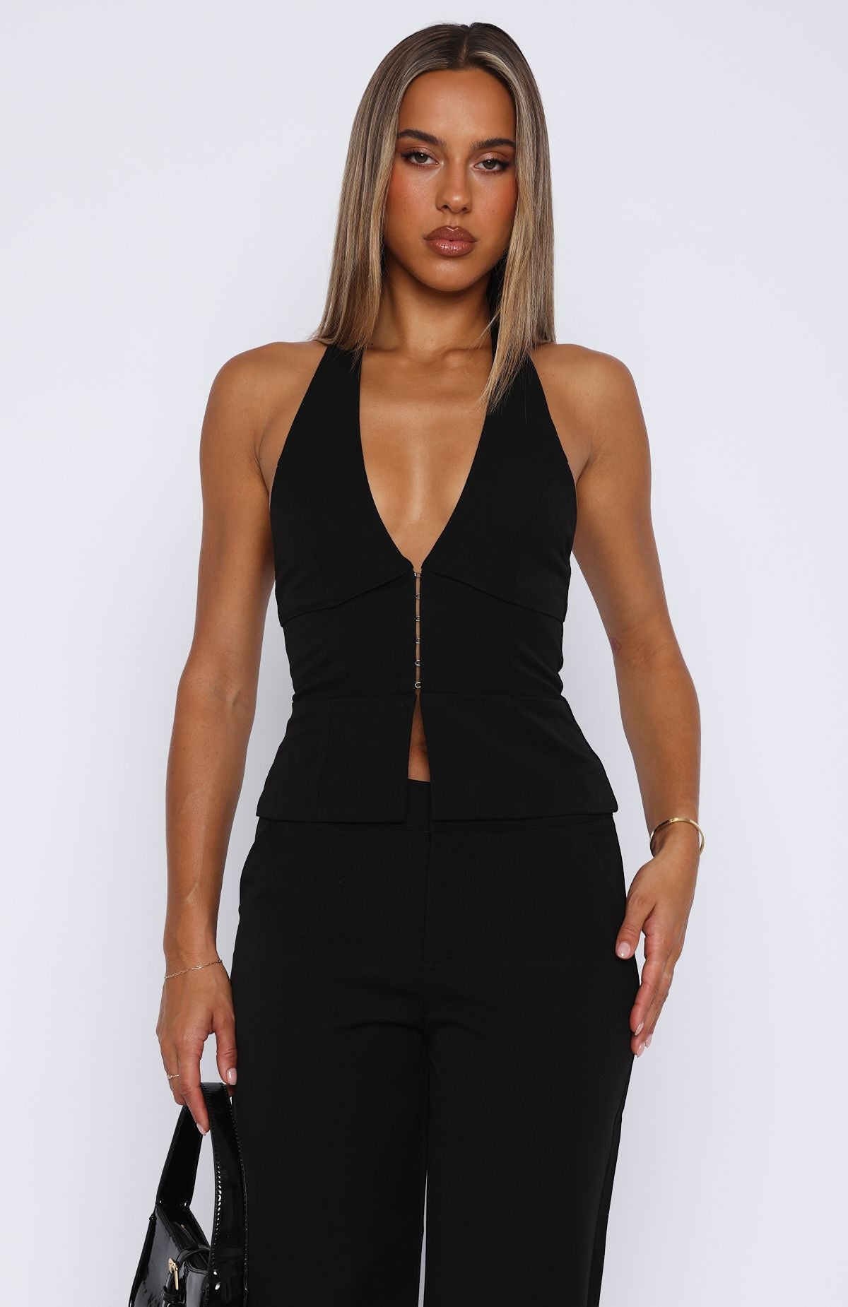 Only Acting Halter Top Black | White Fox Boutique US