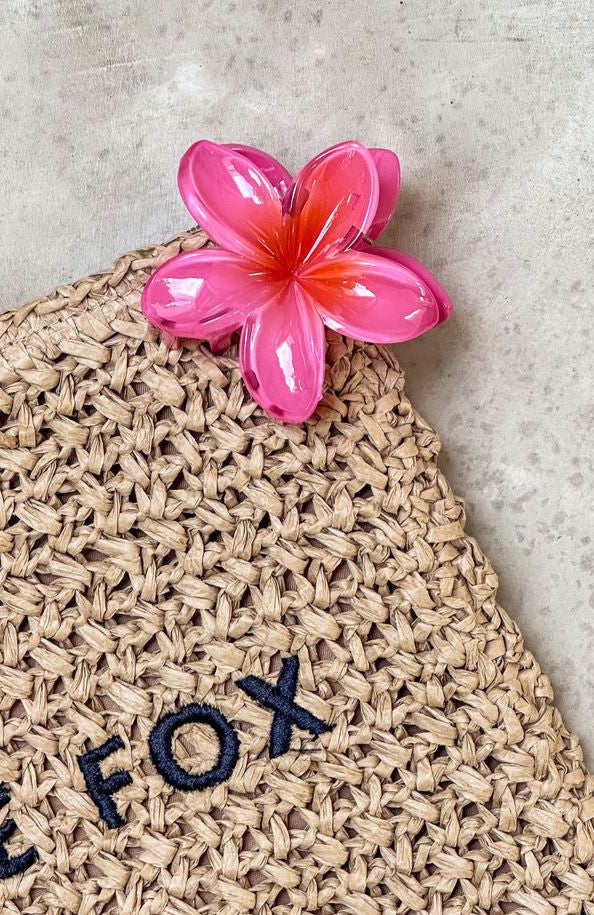 Floral Charm Hair Clip Hot Pink | White Fox Boutique US