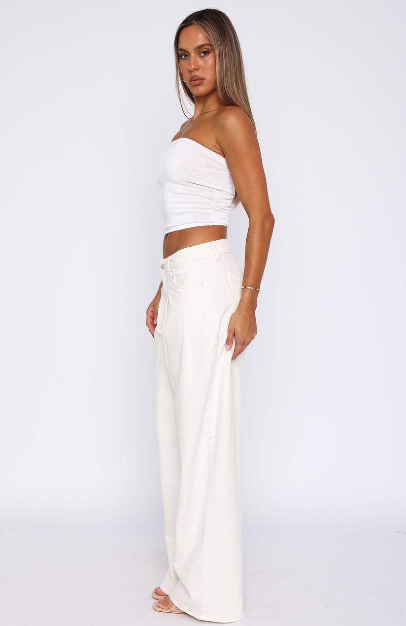 Iris Low Rise Wide Leg Jeans Off White | White Fox Boutique US