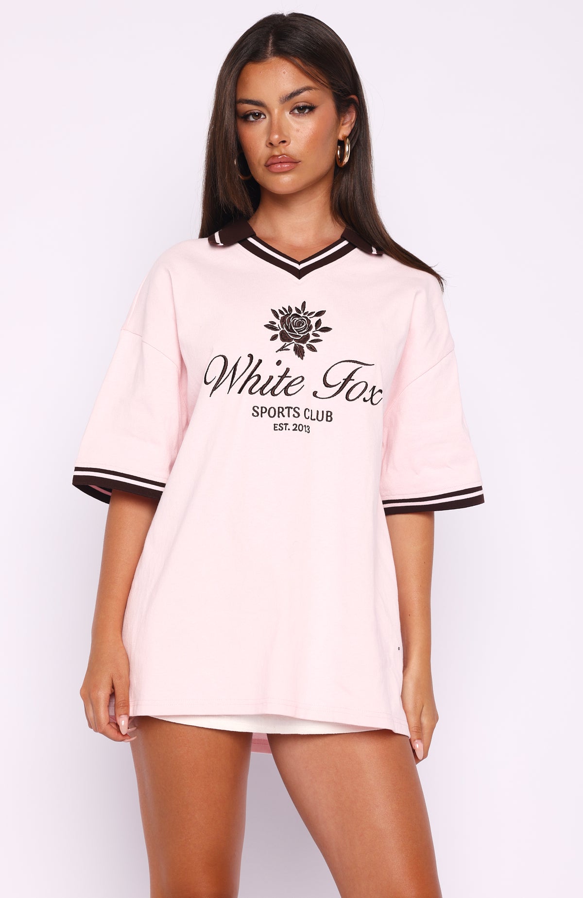 Along The Way Oversized Jersey Pink | White Fox Boutique US