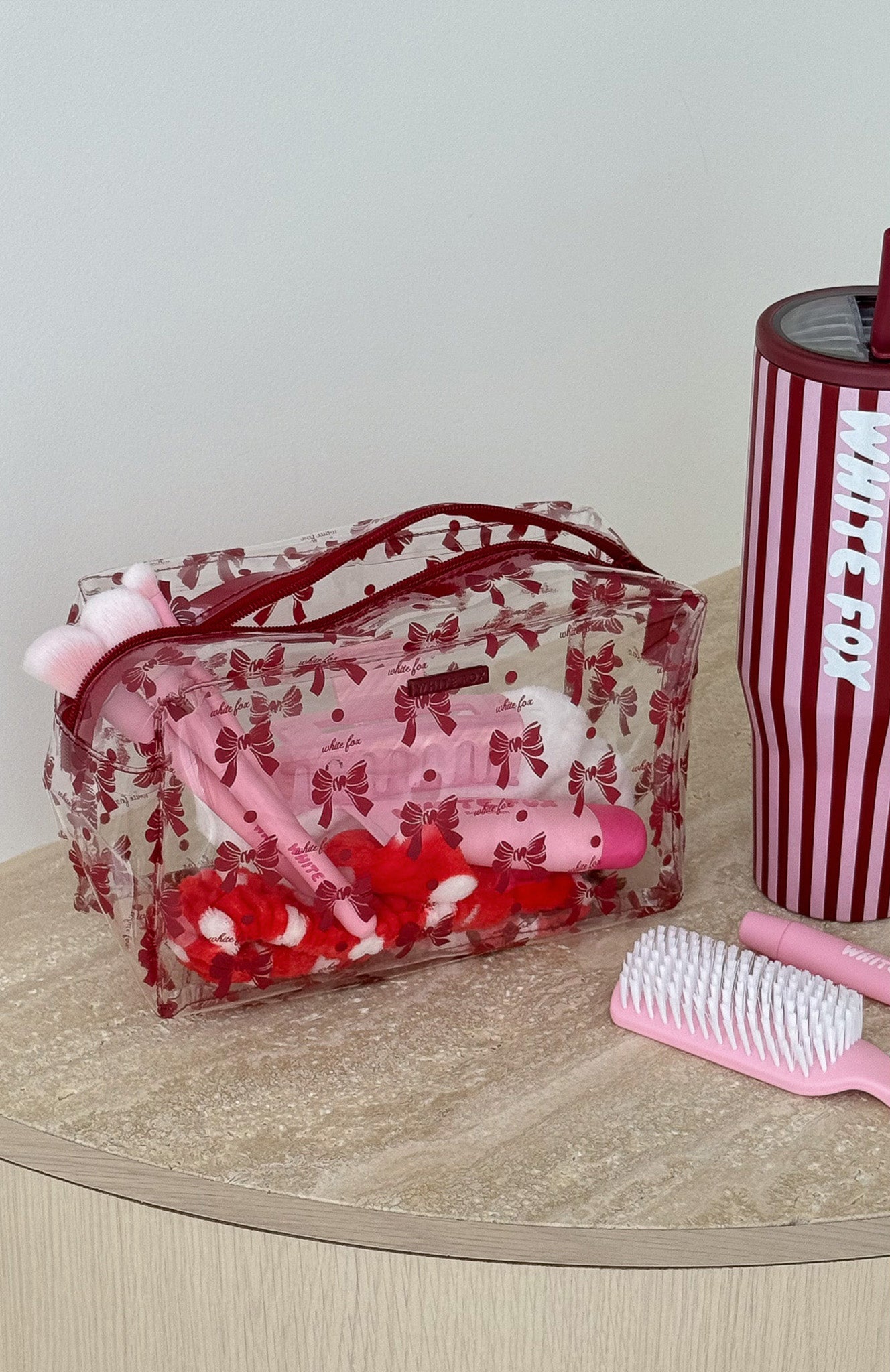 Clara Cosmetic Case Bow Bliss | White Fox Boutique US