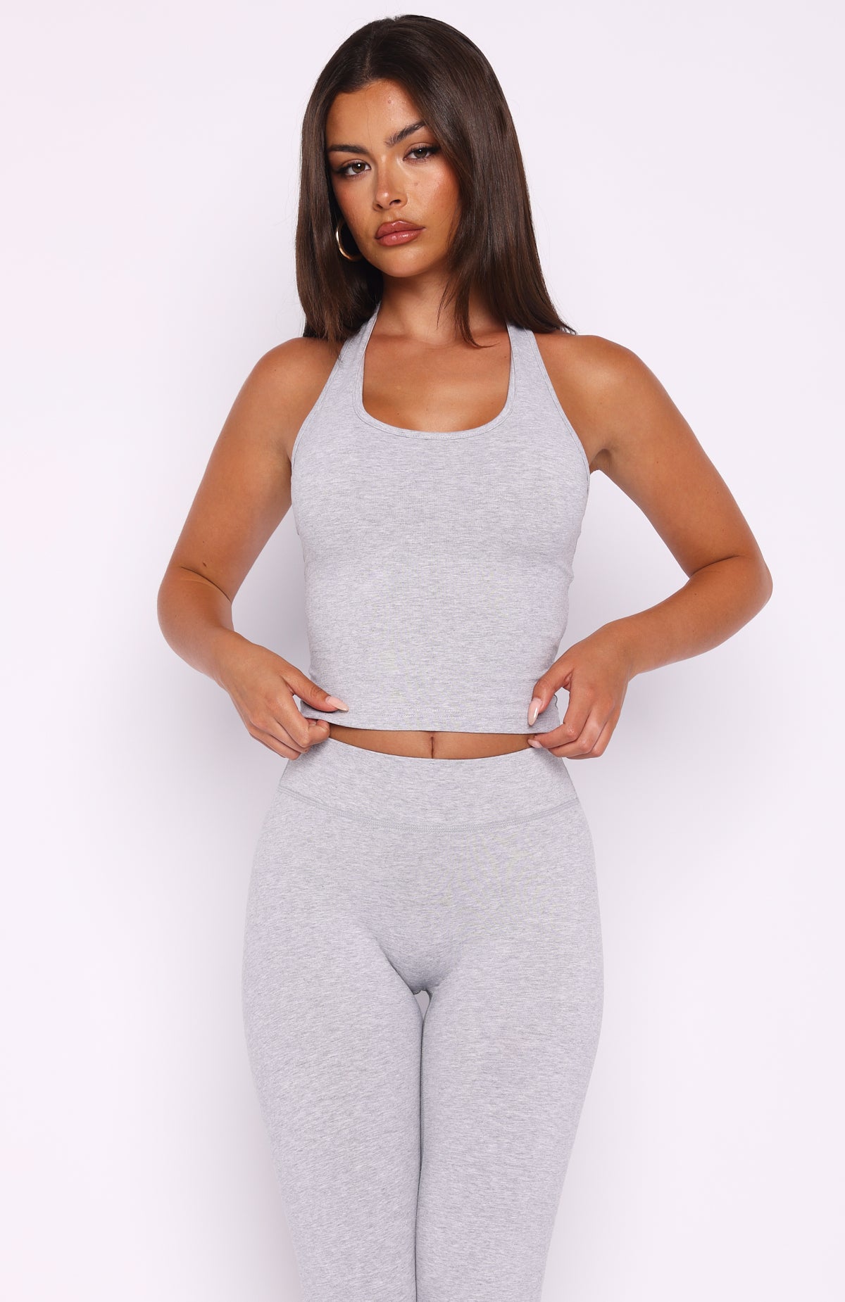 Focus On The Good Halter Top Grey Marle | White Fox Boutique US