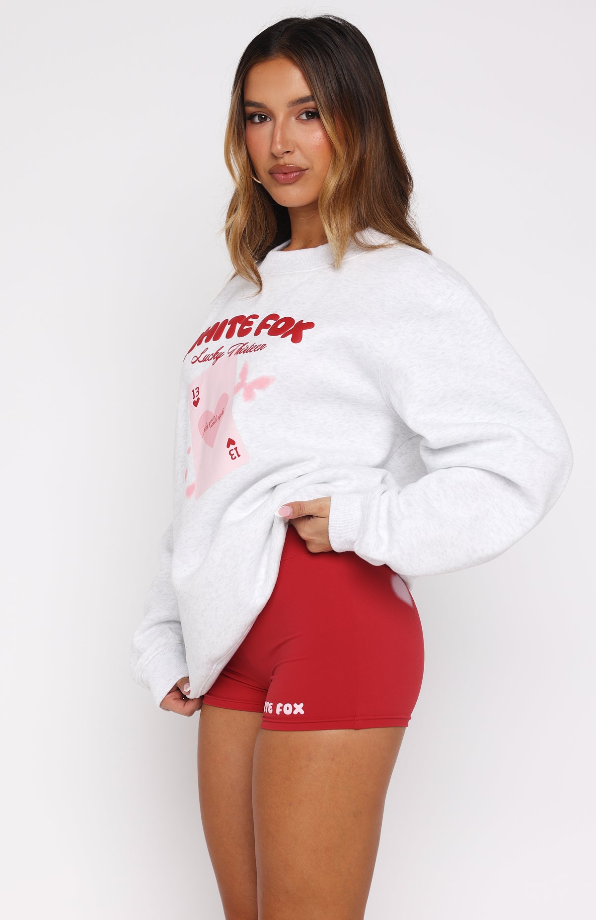 Lucky Thirteen Charise Booty Shorts Red | White Fox Boutique US