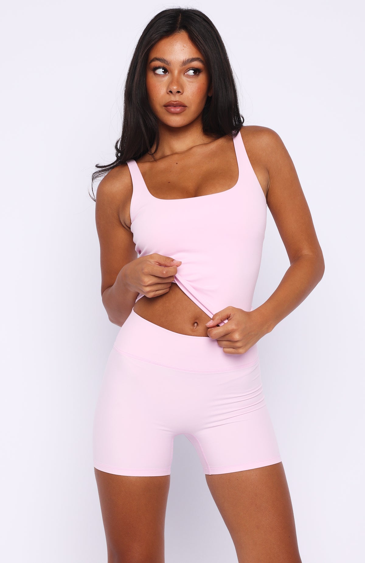 Keep Up High Waisted Shorts 4" Marshmallow | White Fox Boutique US