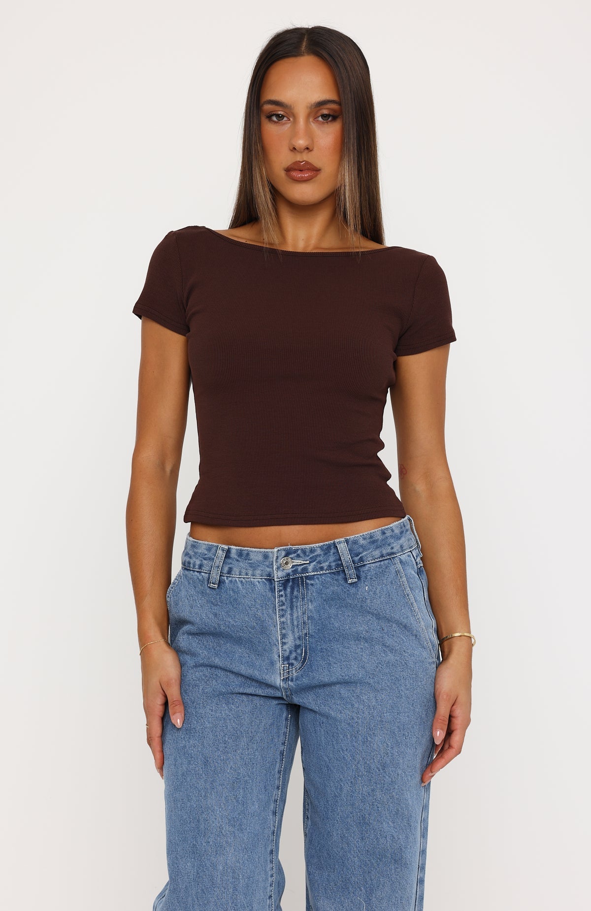 Not Like The Rest Short Sleeve Top Chocolate | White Fox Boutique US