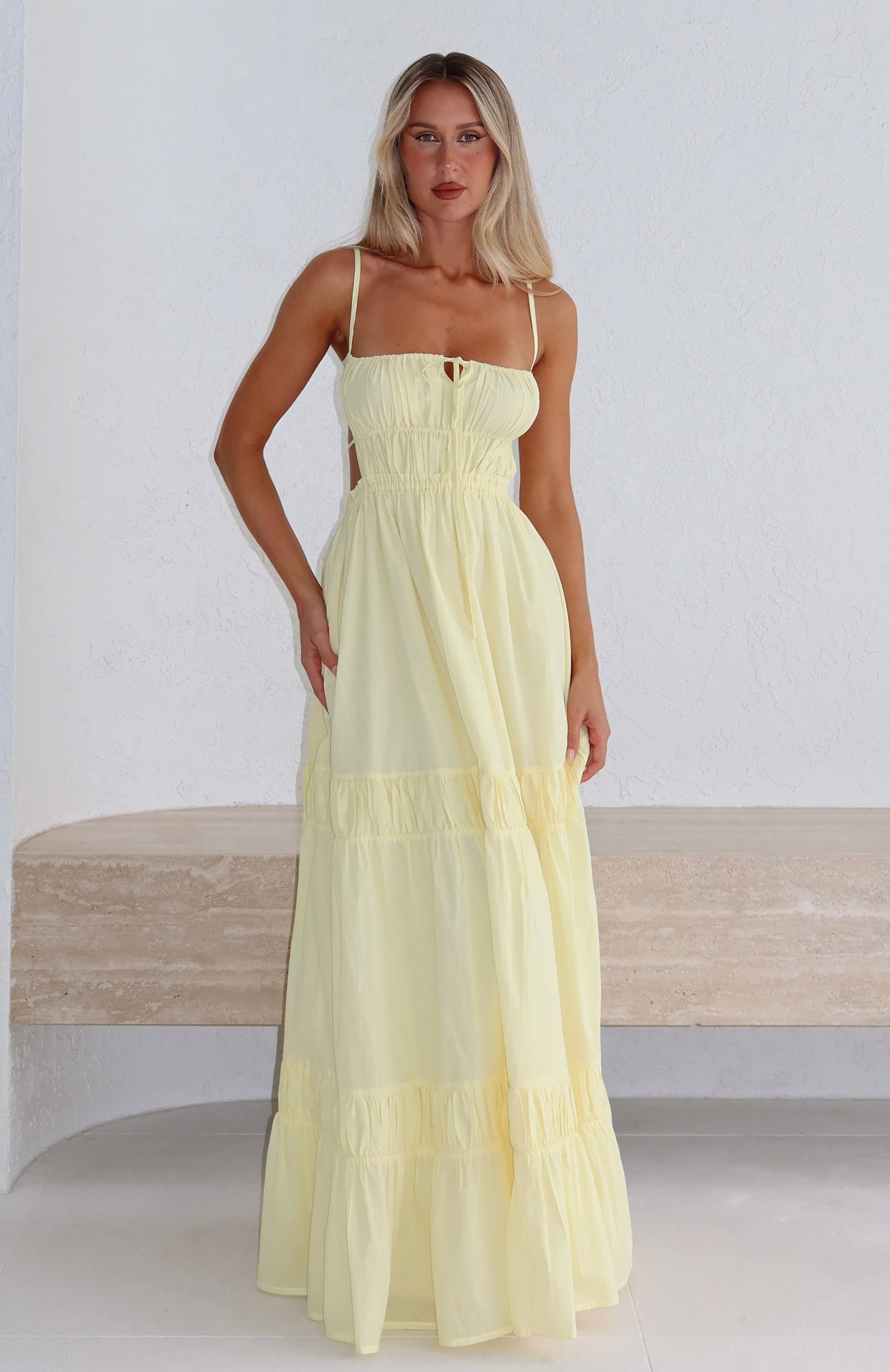 Rumour Has It Maxi Dress Lemon | White Fox Boutique US
