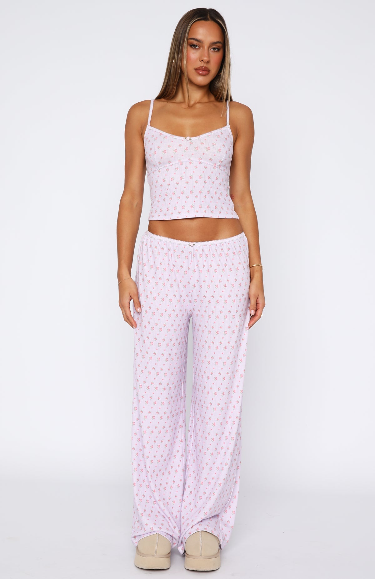 Snuggle Season Pyjama Pants Purple Floral | White Fox Boutique US